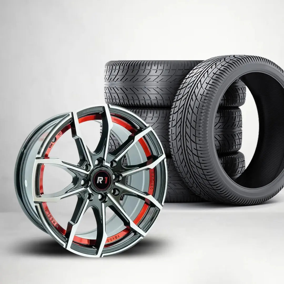 14 Inch Mag Wheel - MX8815-RD Wheel & Tyre Combo (4x100/114.3 PCD ...