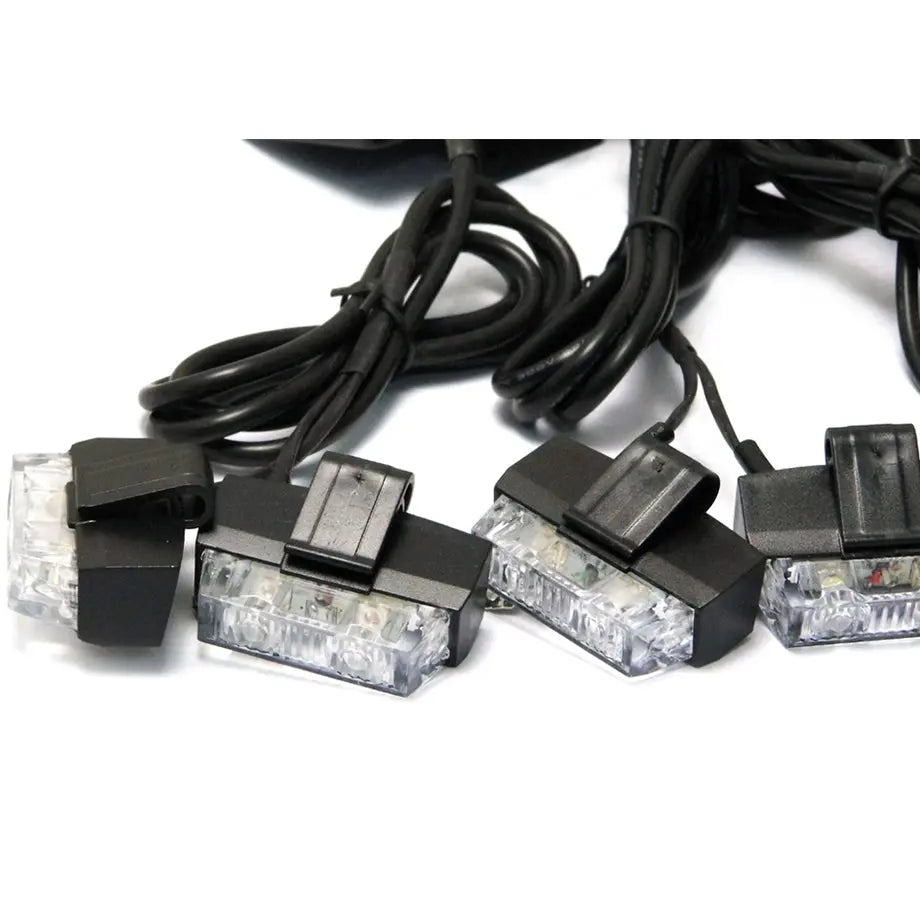 Universal 8-Piece Grille Mount Emergency Strobe Light Kit - White – Max ...