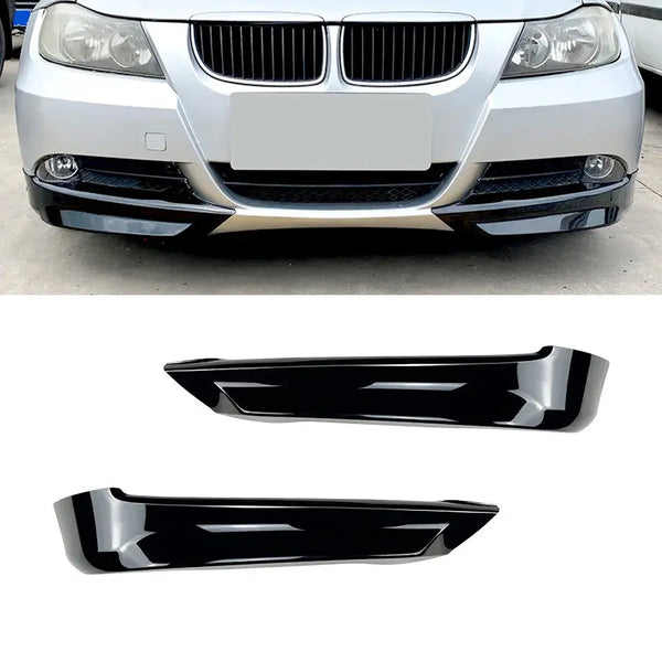 BM E90 3-Series Pre-LCI Gloss Black Front Bumper Splitters (05-08 ...
