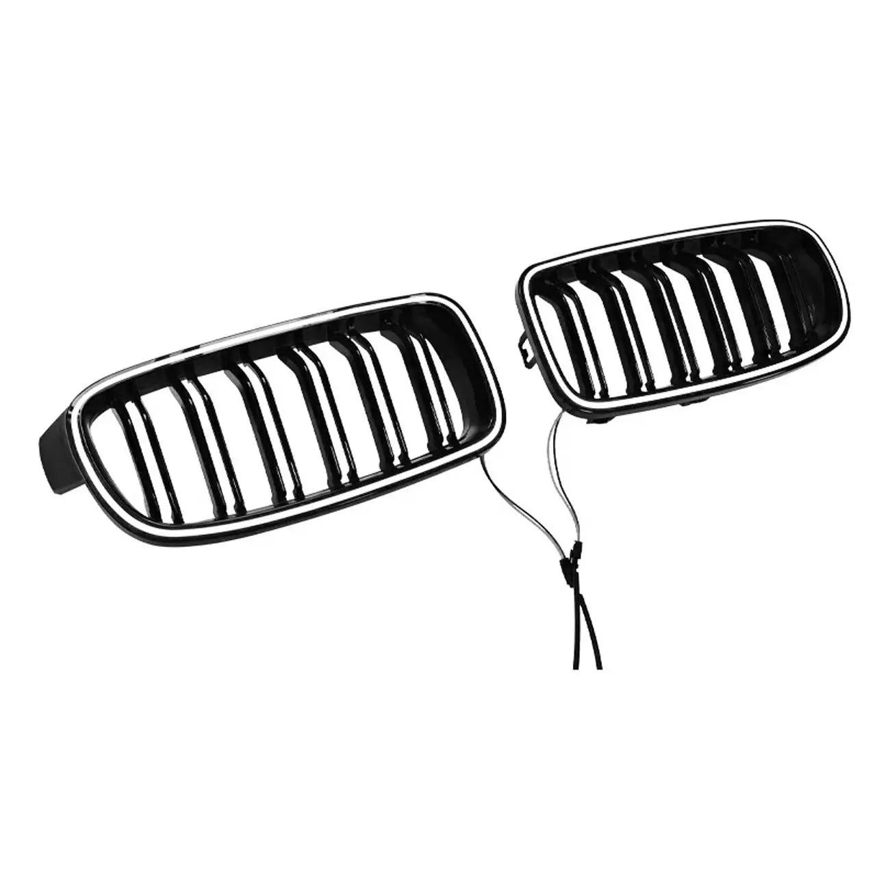 BM F30 3-Series Piano Black Double Slat LED Kidney Grille – Max Motorsport