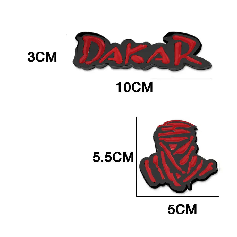 Dakar Rally Logo 2-Piece Metal Bladge (Black & Red) – Max Motorsport