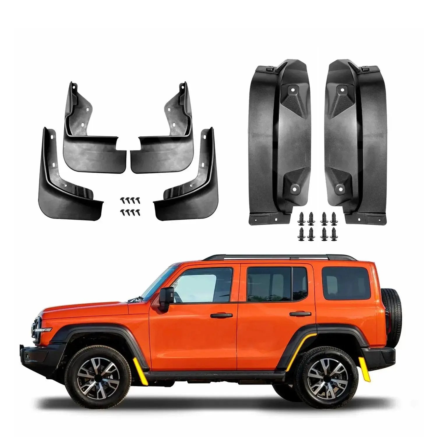 GWM Tank 300 (24-On) OEM Style Plastic Mud Flaps (6-Piece) – Max Motorsport