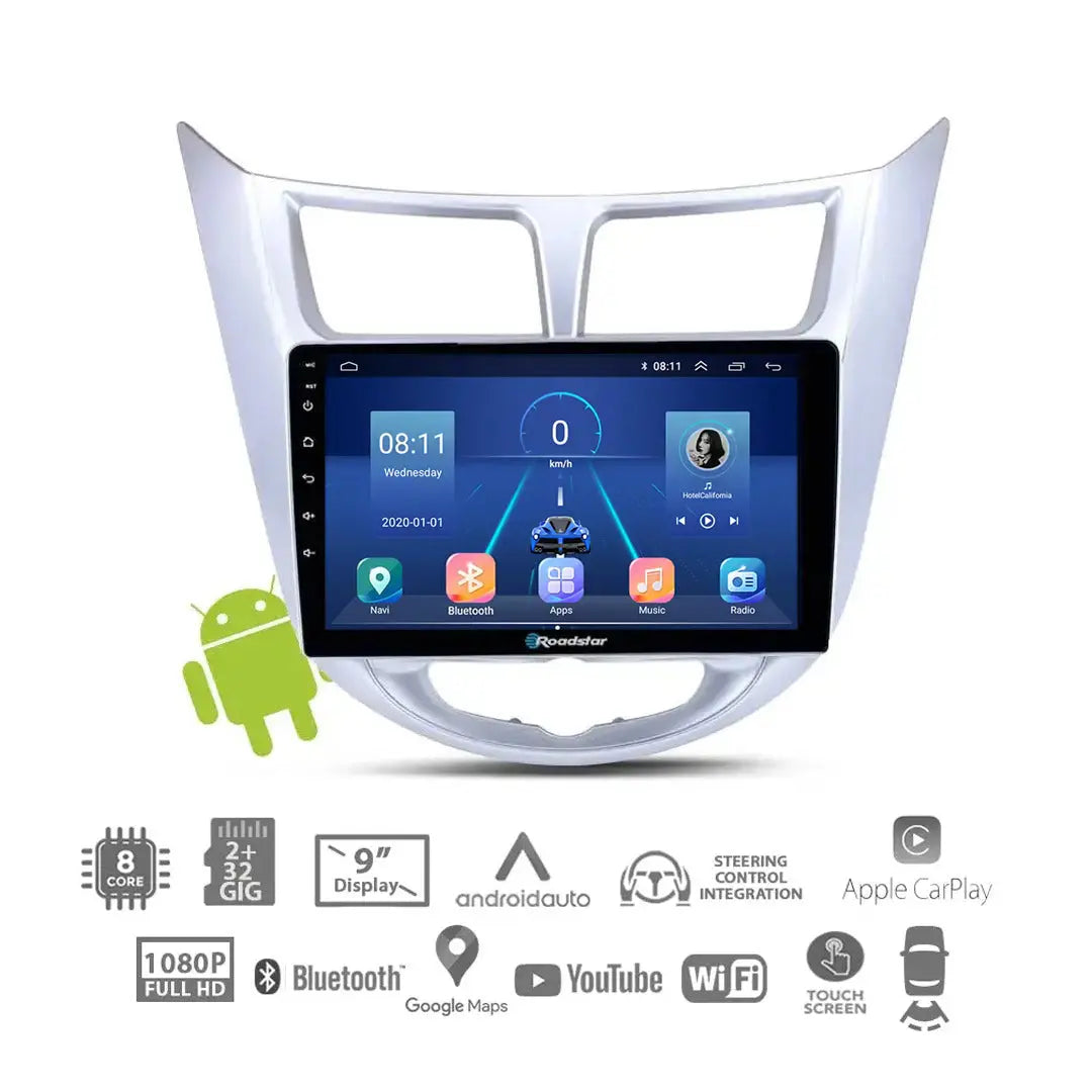 Hyundai Accent (11-16) - 9 Inch Roadstar Android Entertainment & GPS S ...