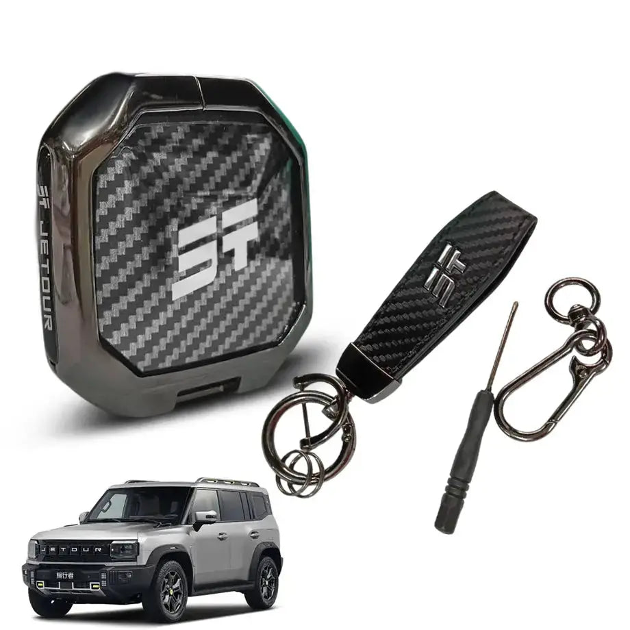 Jetour - Hard Shell Metal Key Case Cover With Carbon Look Keyring – Max ...