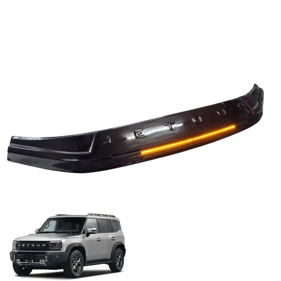 Jetour T2 (25-On) Gloss Black LED Stick-On Bonnet Guard With Logo – Max ...