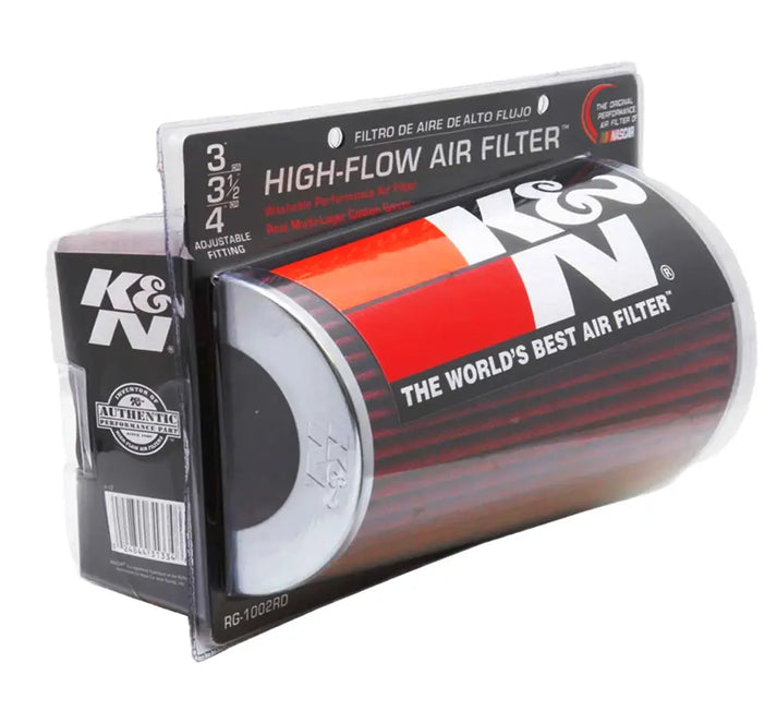 K&N RG-1002 Performance Cone Air Filter (76mm/90mm/100mm) – Max Motorsport