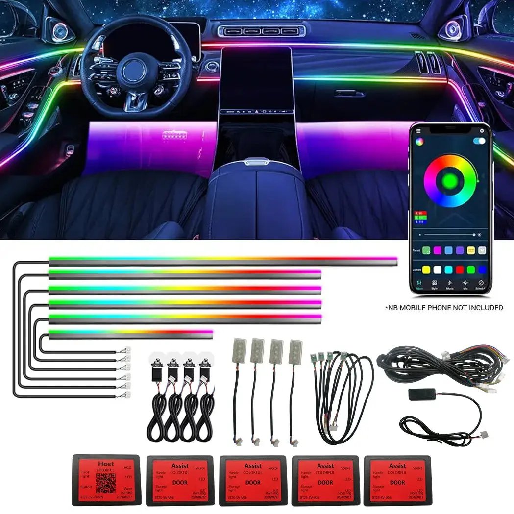 Universal Car Interior RGB Ambient Lighting Kit - App Controlled – Max ...