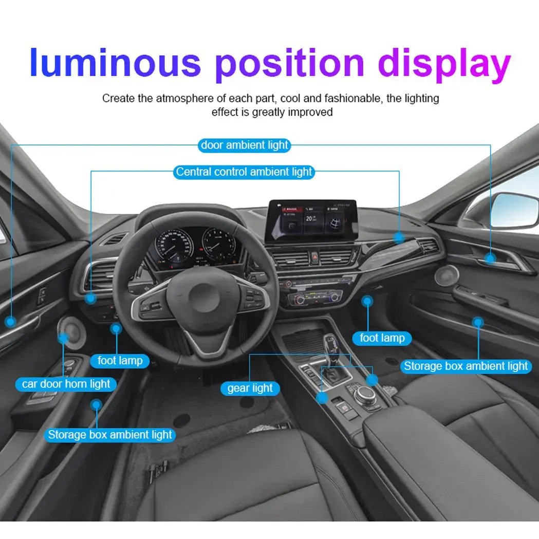 Universal Car Interior RGB Ambient Lighting Kit - App Controlled – Max ...
