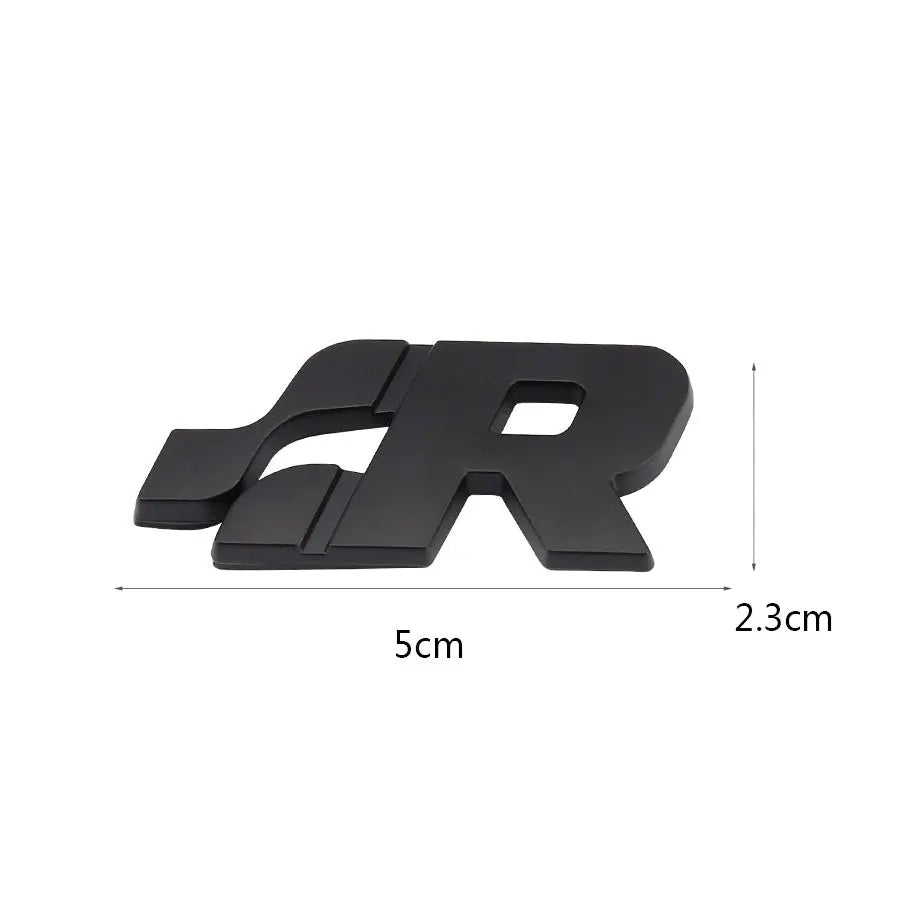 R Logo Stick-On Badge (Black) – Max Motorsport