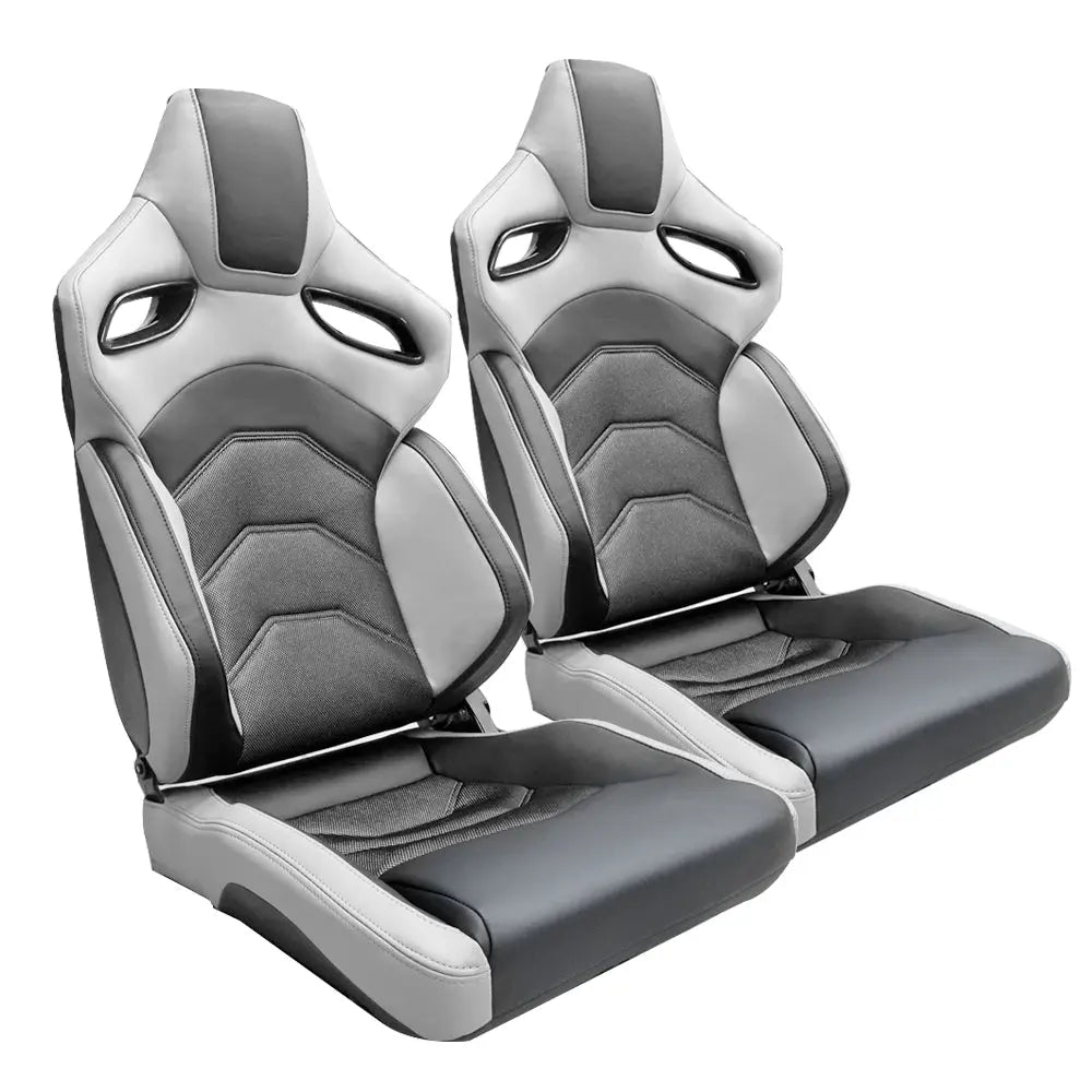 Premium Quality Reclinable Wingback Race Seats PVC + Cloth (Pair) – Max ...