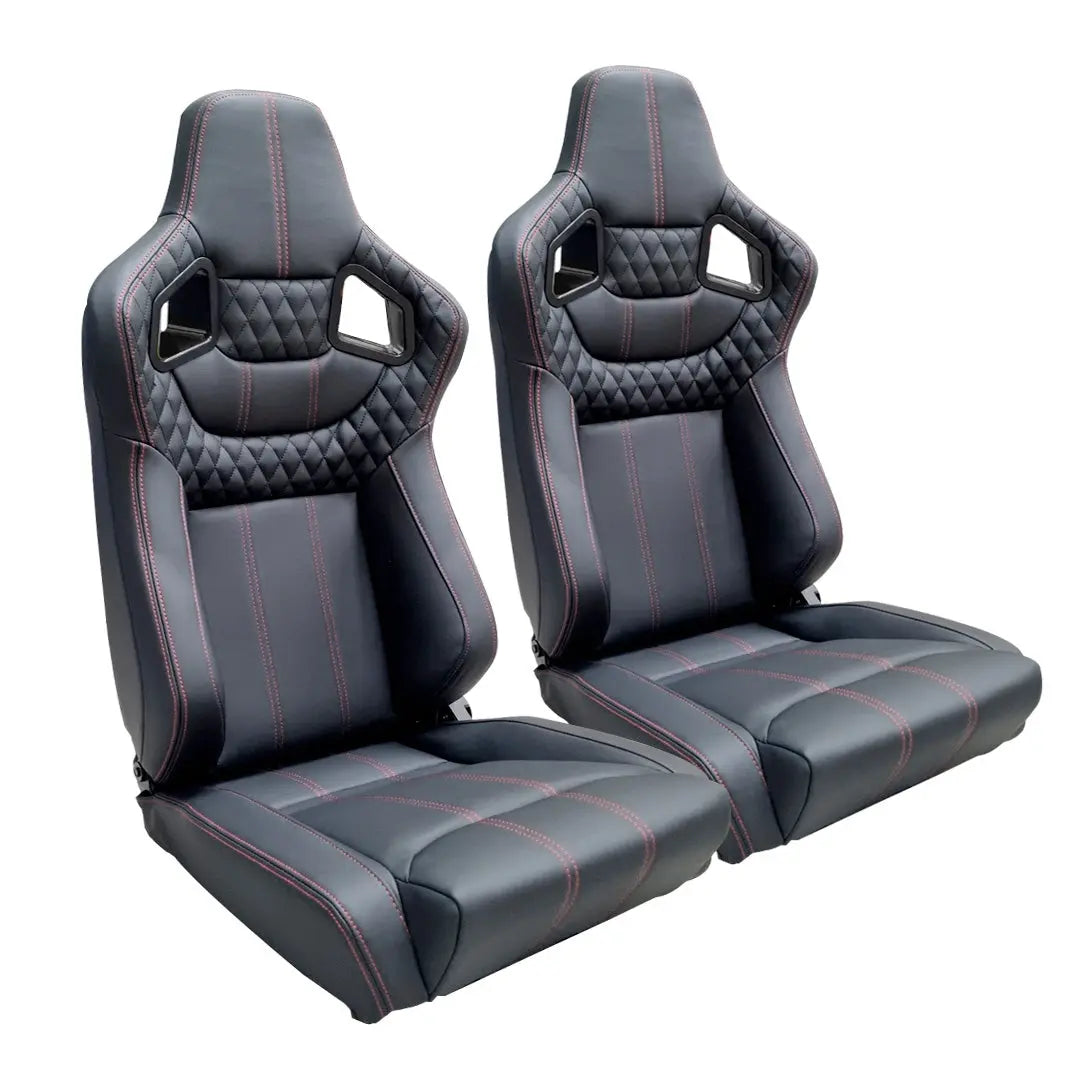Reclinable Wingback Racing Seats PVC (Pair) – Max Motorsport