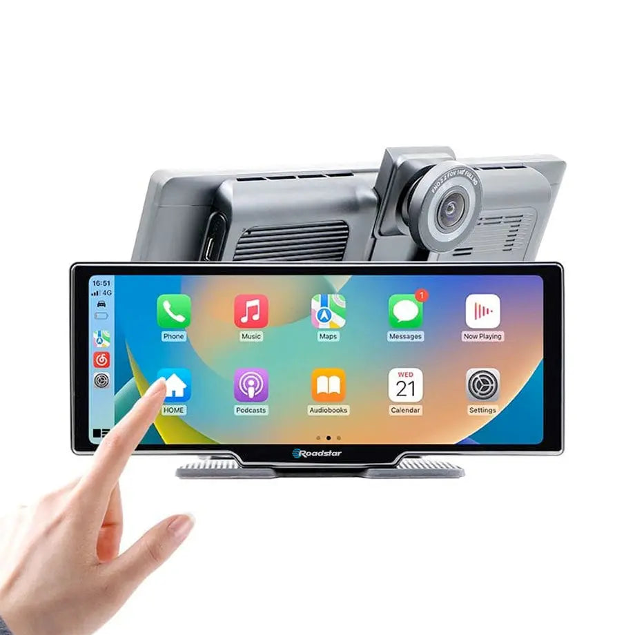 Roadstar - 10.26 Inch 2-Way DVR Camera Screen With Apple Carplay & And ...