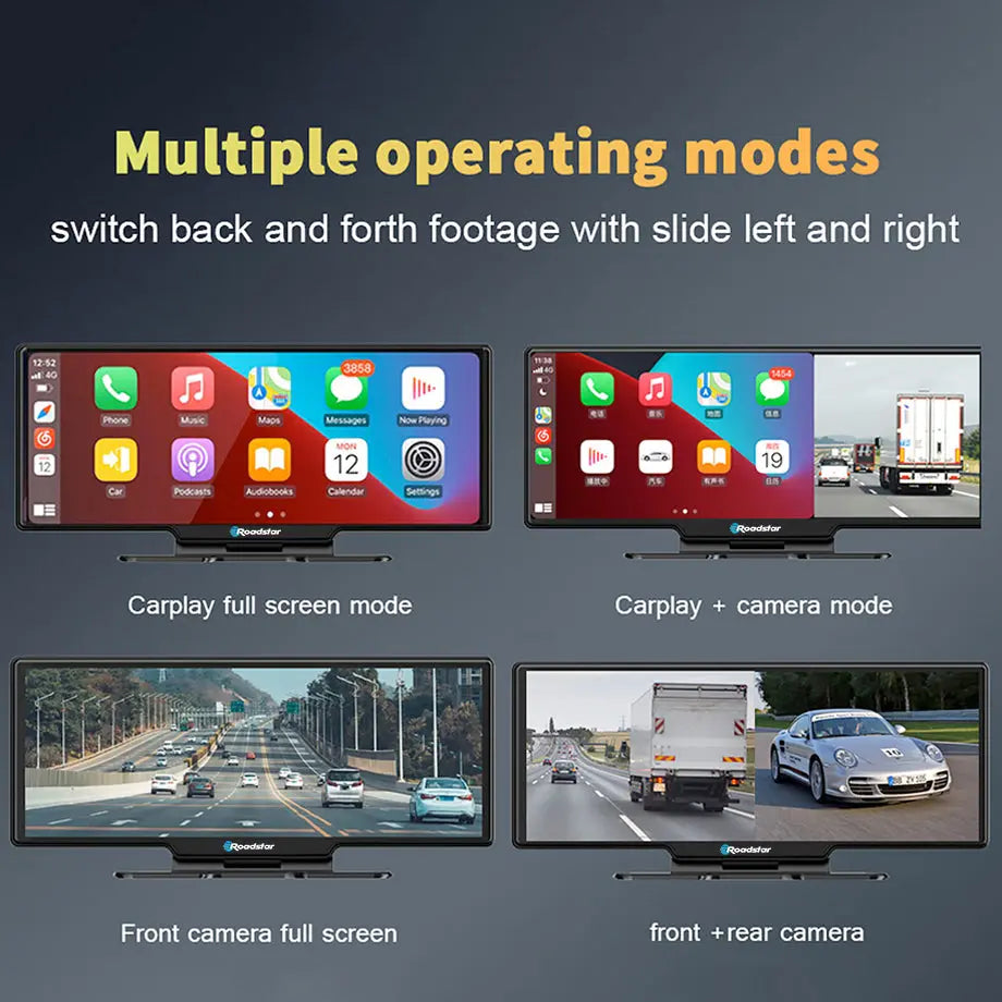 Roadstar - 10.26 Inch 2-Way DVR Camera Screen With Apple Carplay & And ...