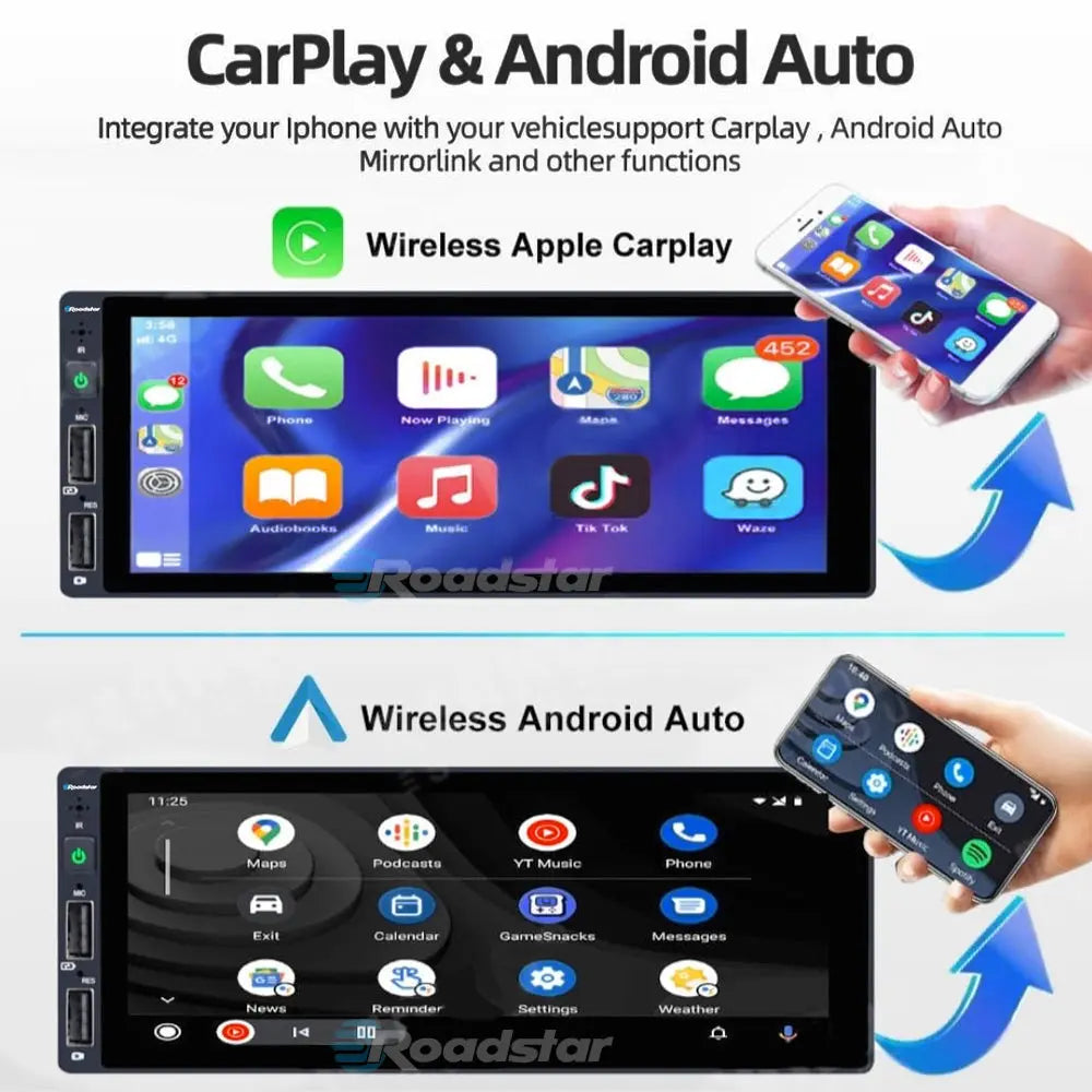 Roadstar 6.8" Single Din Android / MP5 Player – Max Motorsport
