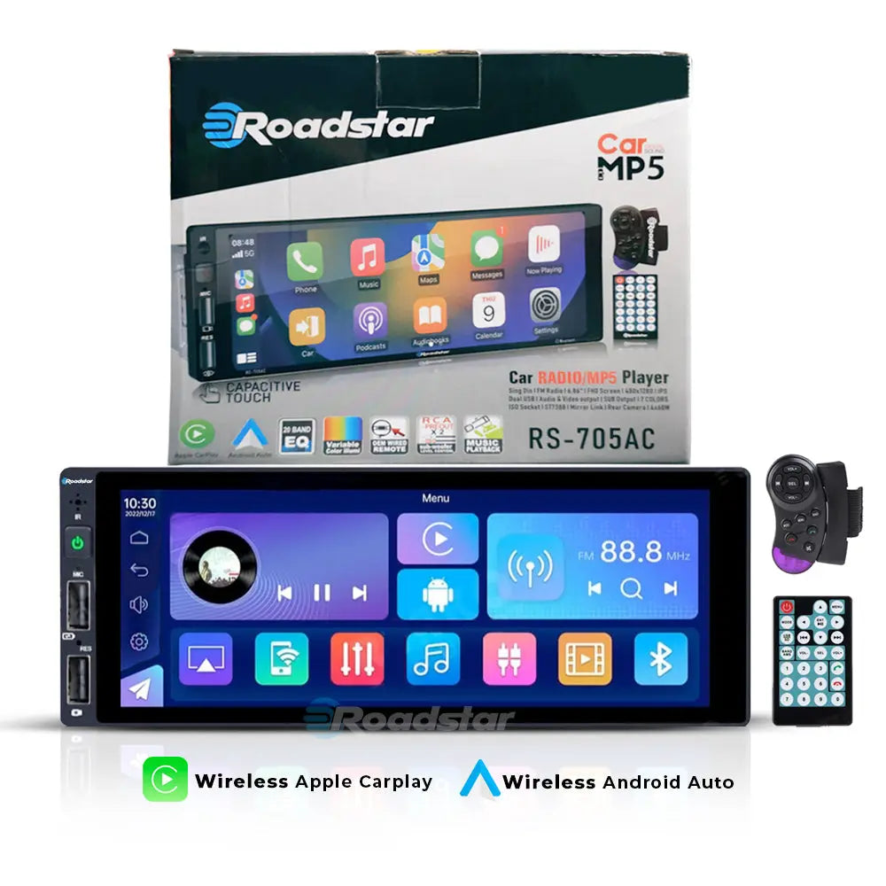 Roadstar 6.8" Single Din Android / MP5 Player – Max Motorsport