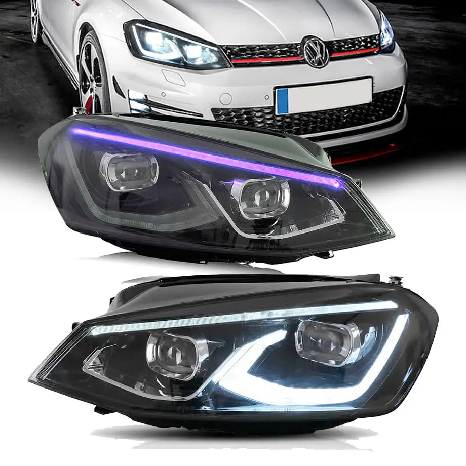 Suitable To Fit - VW Golf 7 LED Projector Headlight - Golf 8 Style ...