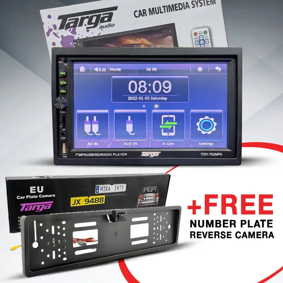 Targa TDD-702MP5 7″ MP5 Media Player with Mirror Link +FREE Number Pla ...