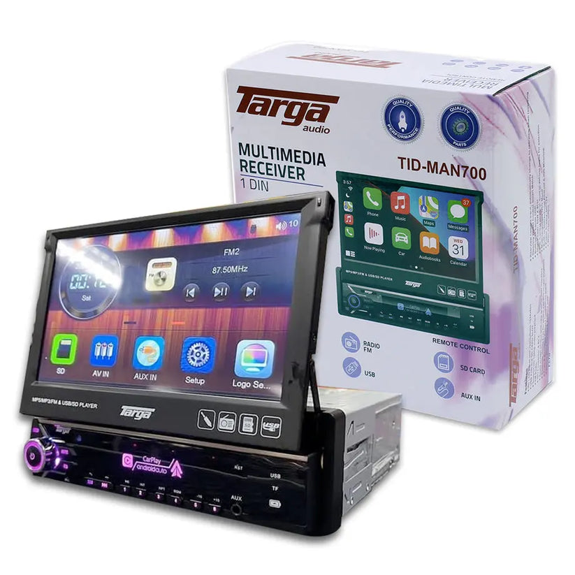 Targa TID-MAN700 7 Inch Multimedia Manual In-Dash System With Apple Ca ...