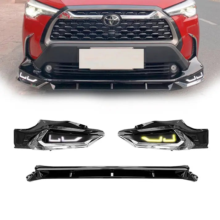 Toyota Corolla Cross (21-On) GR Sport Style 3-Piece Gloss Black DRL LE ...