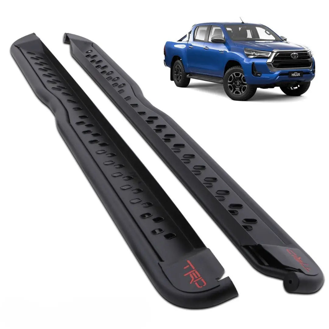 Toyota Hilux (16-On) TRD Style Steel Side Steps – Max Motorsport