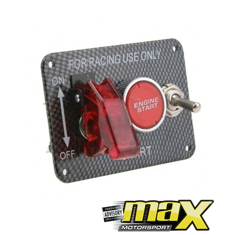 Universal Carbon Panel Engine Start Button With Ignition Switch Kit ...
