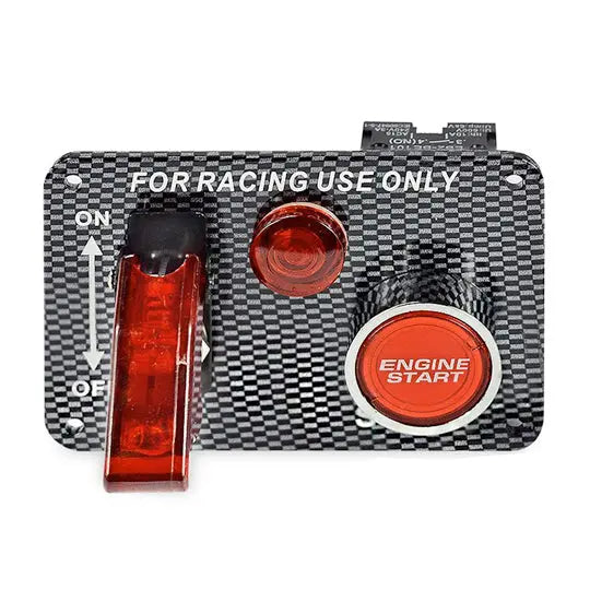 Universal Carbon Panel Engine Start Button With Ignition Toggle & Indi ...