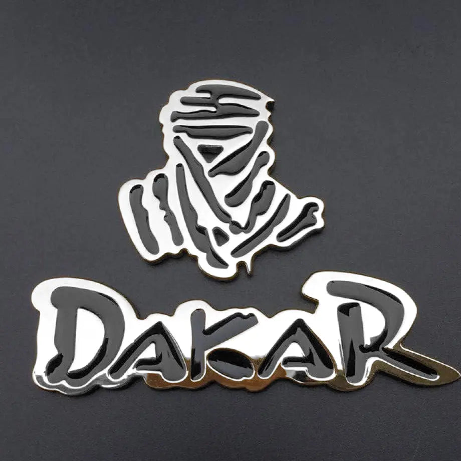 Dakar Rally Logo 2-Piece Metal Bladge (Chrome) – Max Motorsport