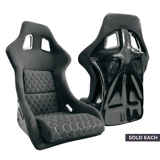 Universal Non-Reclinable Bucket Racing Seats With Gloss Black Frame (E ...