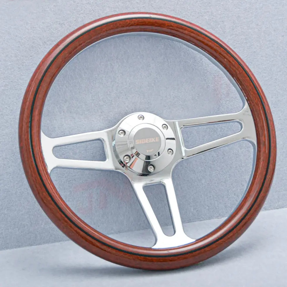 Genuine Wood Grain Racing Style Steering Wheel (350mm) – Max Motorsport