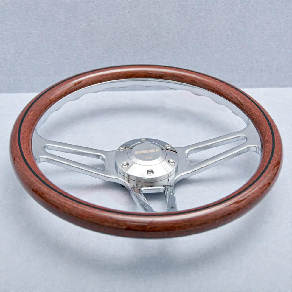 Genuine Wood Grain Racing Style Steering Wheel (350mm) – Max Motorsport
