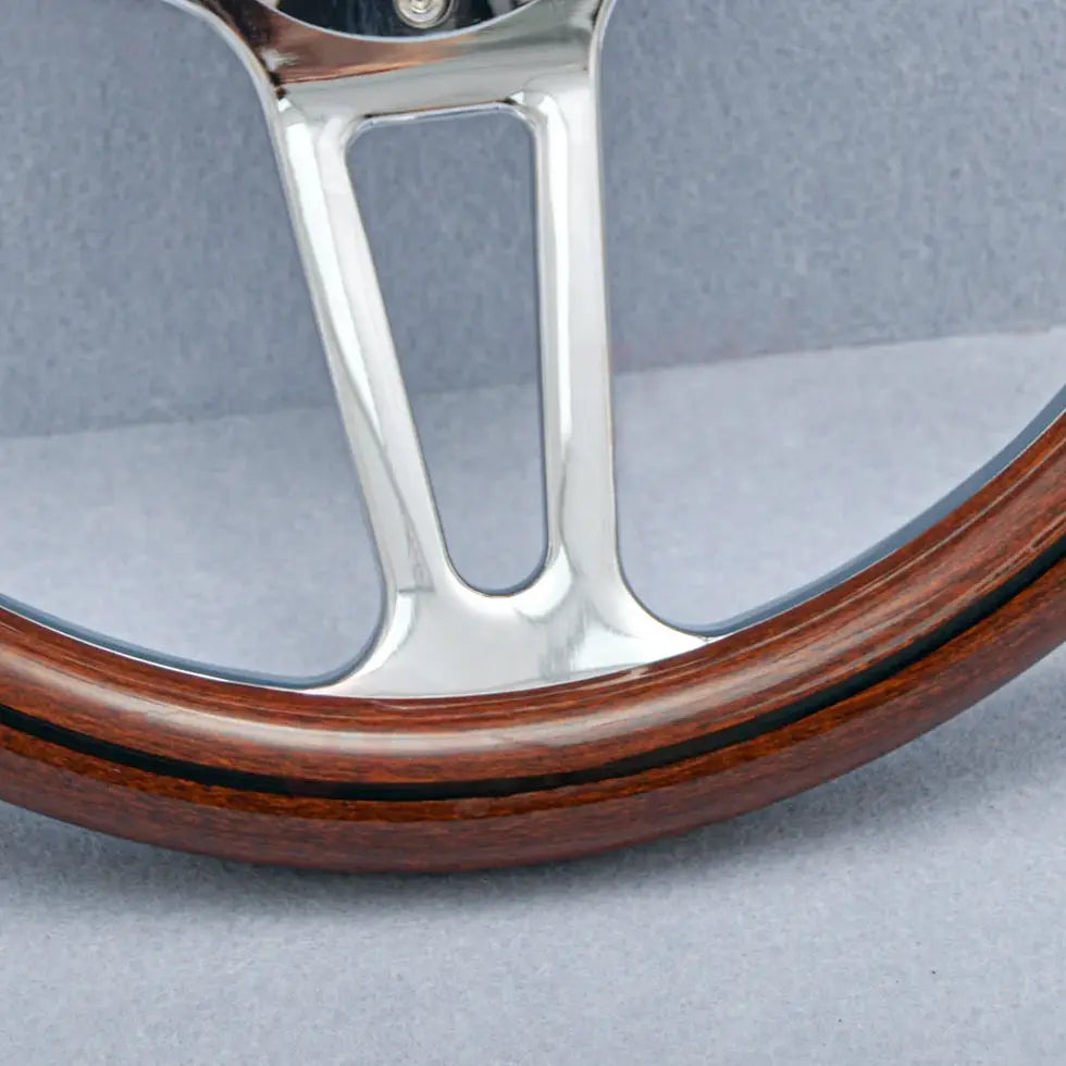 Genuine Wood Grain Racing Style Steering Wheel (350mm) – Max Motorsport