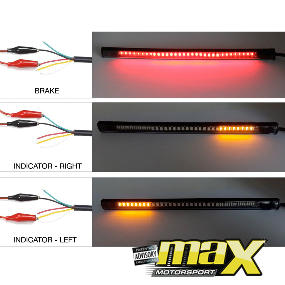 Universal Dual Function Flexi LED Brake Light Strip With Indicator Fun ...