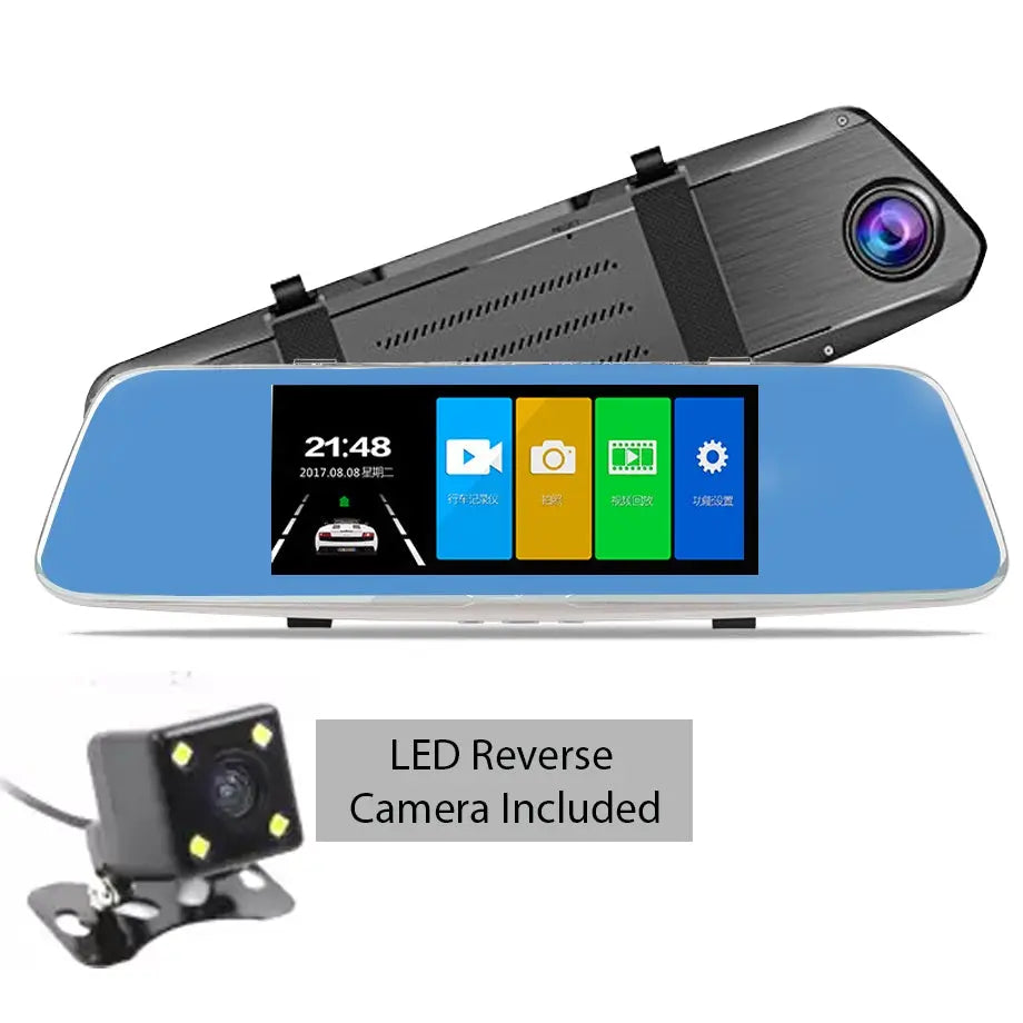 7 Inch 2-Way DVR Mirror Camera With Reverse Camera – Max Motorsport