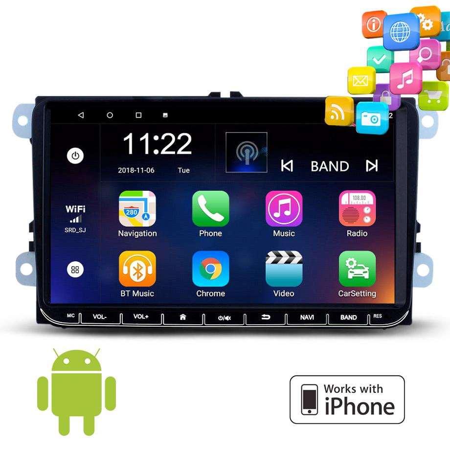 9 Inch VW Android Entertainment & GPS System With Apple iPhone Connect ...