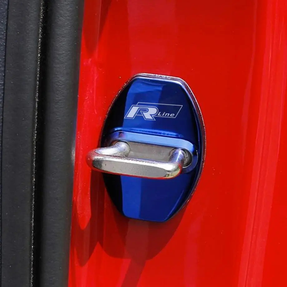 Aluminium Door Lock Covers - R Line (Blue) – Max Motorsport