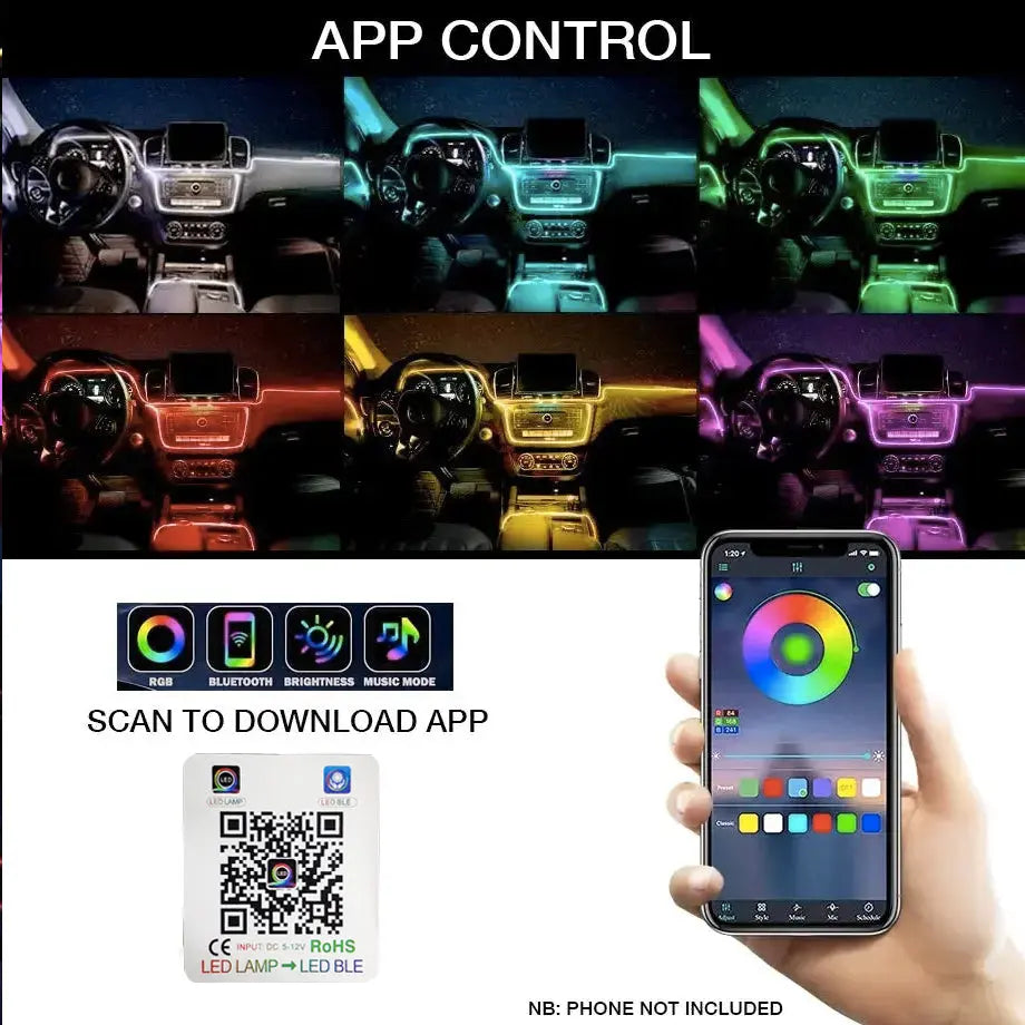 App Control - Universal Car Interior Ambient Lighting Kit – Max Motorsport