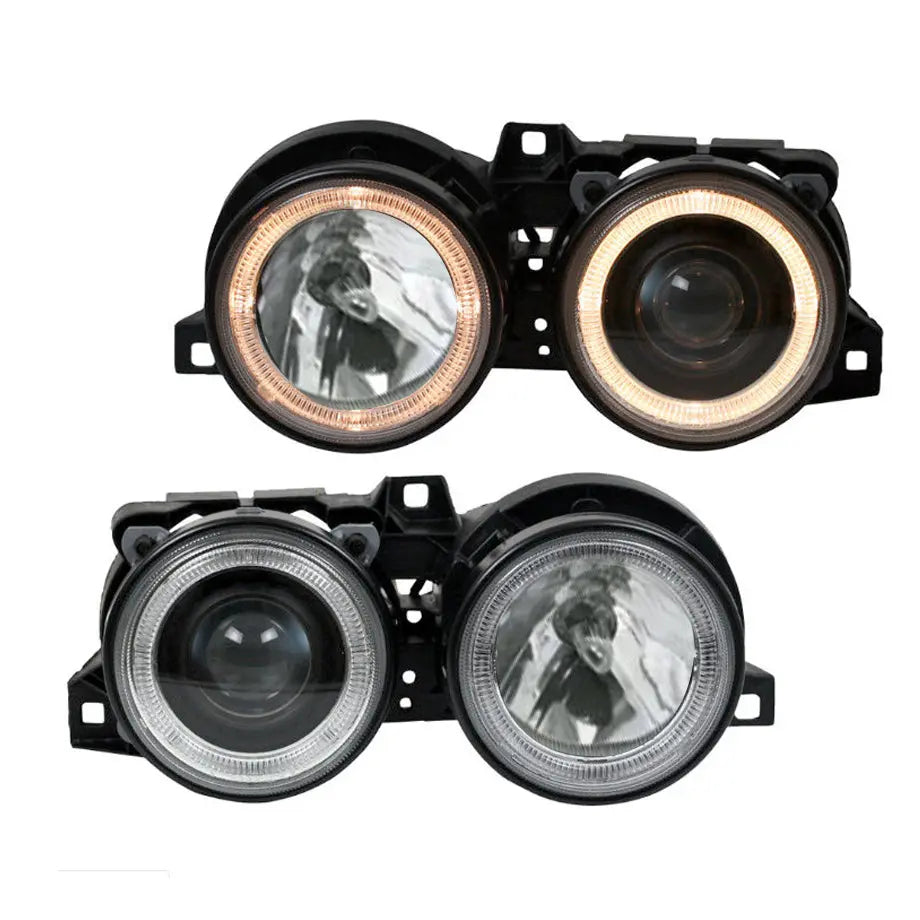 BM E30 3-Series Crystal Black Angel Eye Projector Headlights – Max ...