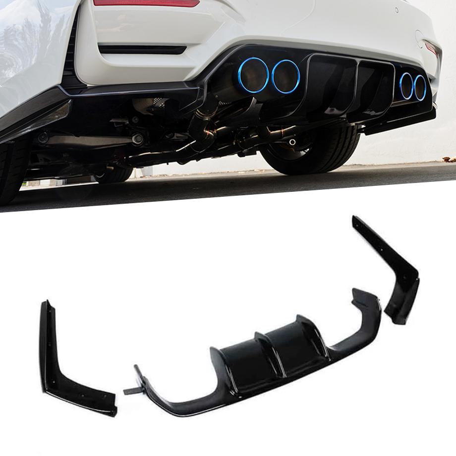 BM F80/F82 (M3/M4) Vorsteiner Style 3-Piece Gloss Black Rear Diffuser ...