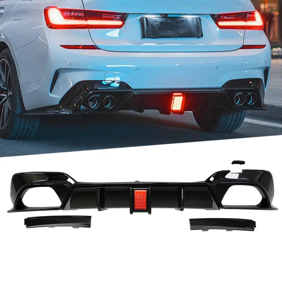 BM G20 F1 Style LED Gloss Black 3-Piece Rear Diffuser (19-On) – Max ...