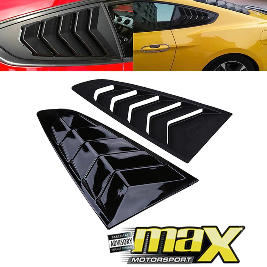 Suitable To Fit - Ford Mustang Gloss Black Plastic Side Window Louver ...