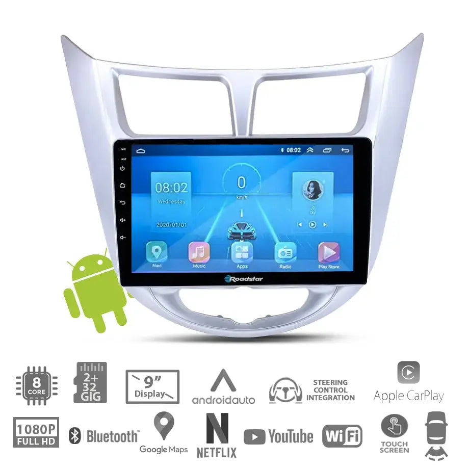 Hyundai Accent (11-16) - 9 Inch Roadstar Android Entertainment & GPS S ...