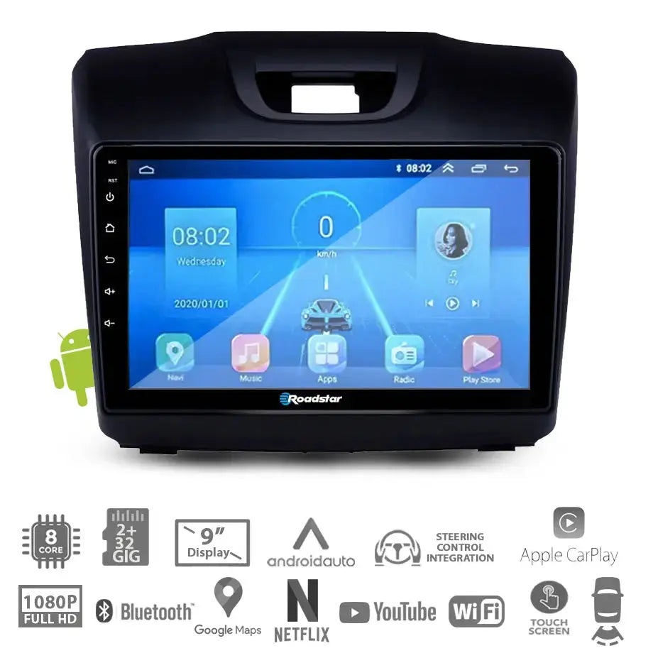 Isuzu Mu-X (15-21) - 9 Inch Roadstar Android Entertainment & GPS Syste ...