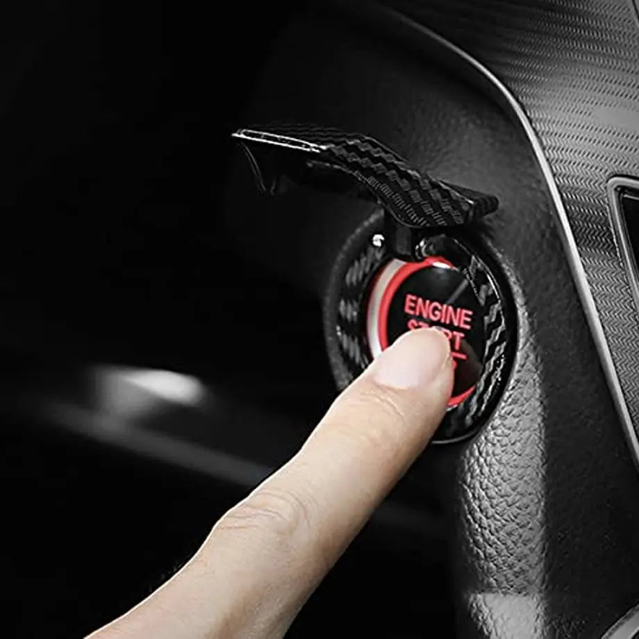 Lambo Style Carbon Look Flip Up - Push Start Button Cover – Max Motorsport