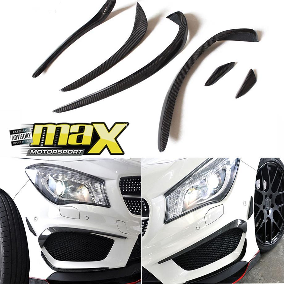 Merc CLA C117/ W117 Carbon Fibre Bumper Canards (6 Piece) – Max Motorsport