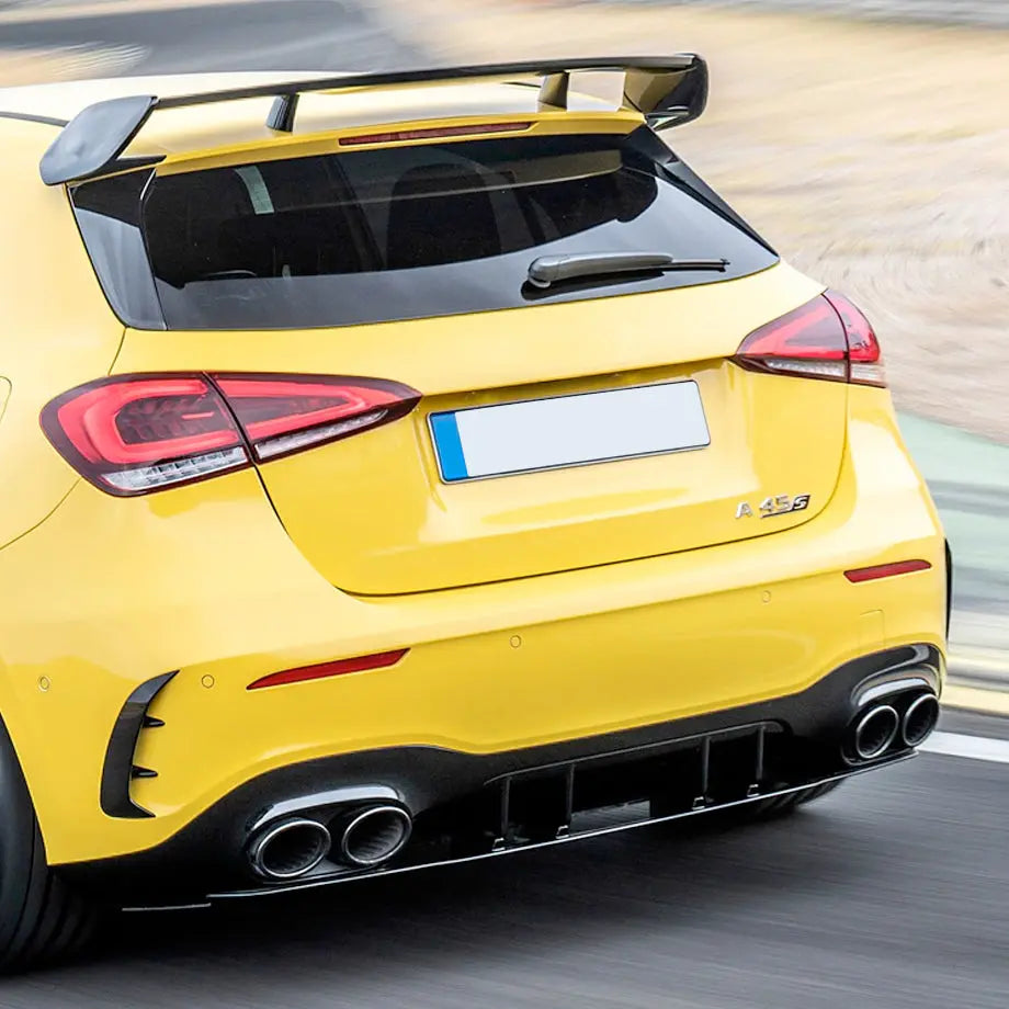 Merc W177 (19-On) Hatchback - A45 AMG Style Gloss Black Rear Diffuser ...