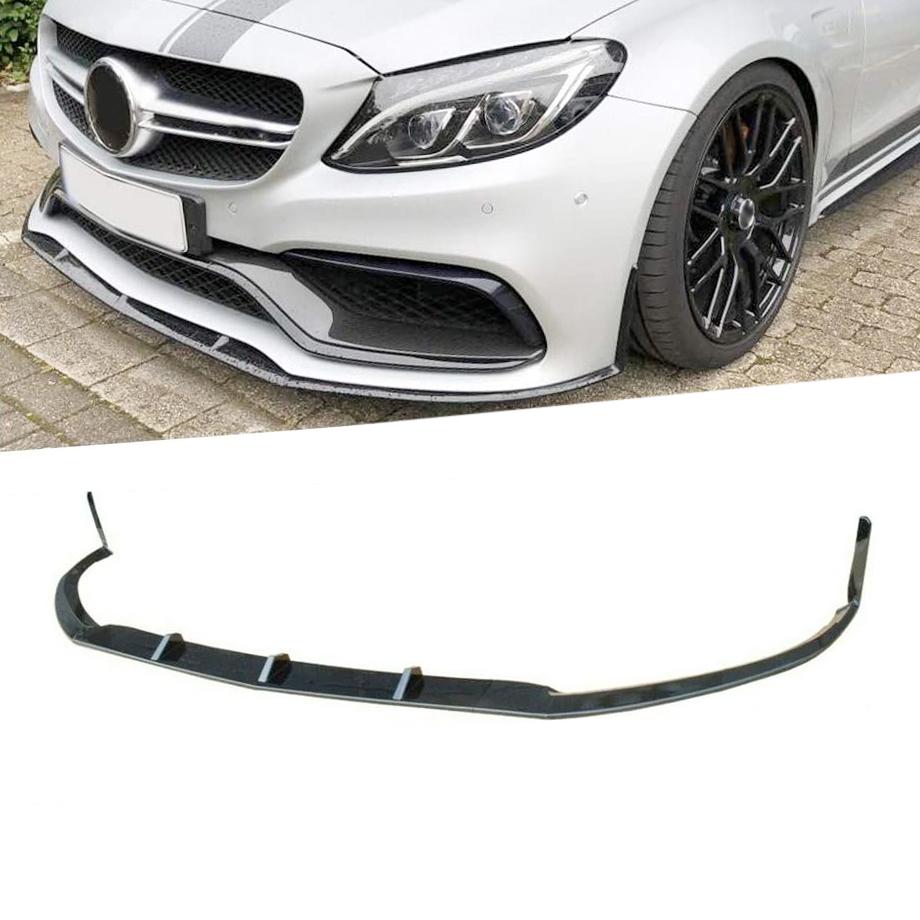 Merc W205 C63 Style Gloss Black 5-Piece Front Spoiler (15-18) – Max ...