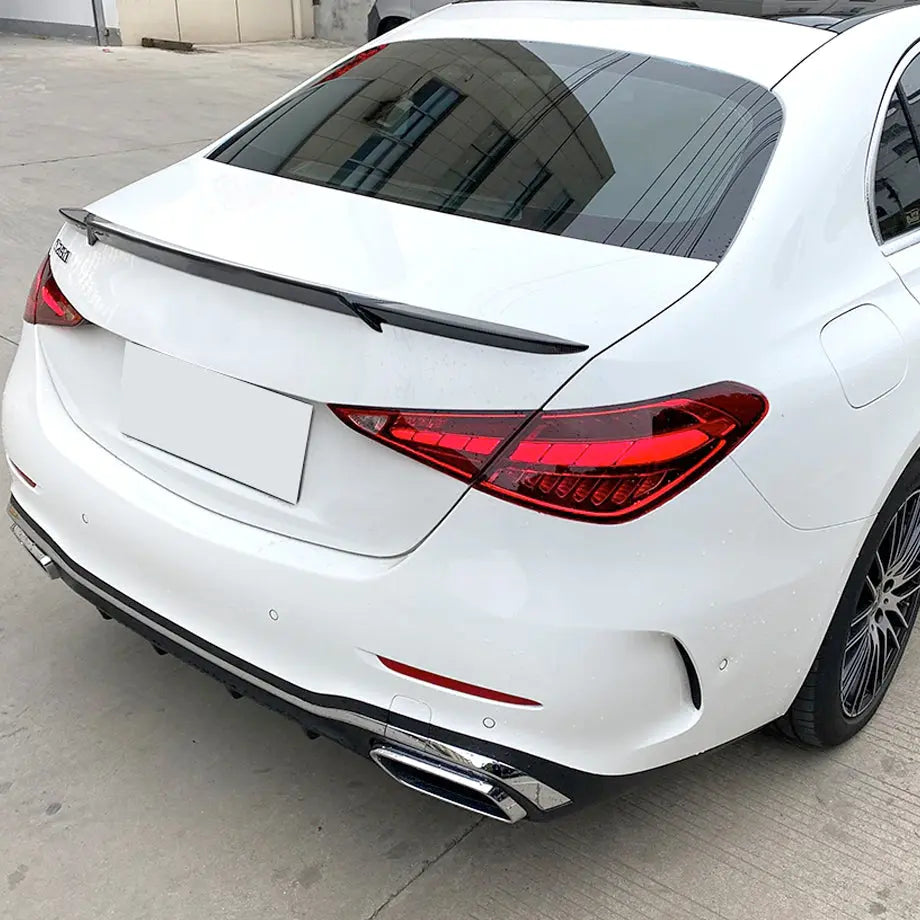 Merc W206 C-Class (21-On) Brabus Style Gloss Black Plastic Boot Spoile ...