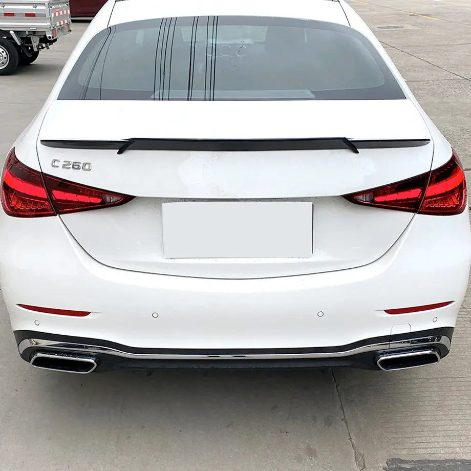 Merc W206 C-Class (21-On) Brabus Style Gloss Black Plastic Boot Spoile ...