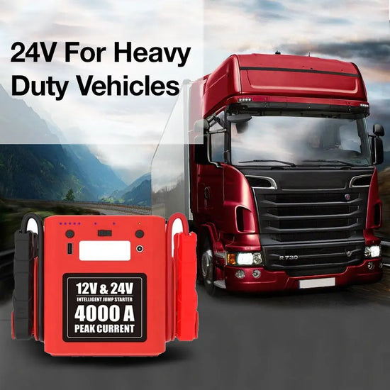 Multi Function 12V/24V Portable Heavy Duty Jump Start Kit - 4000 Amp ...
