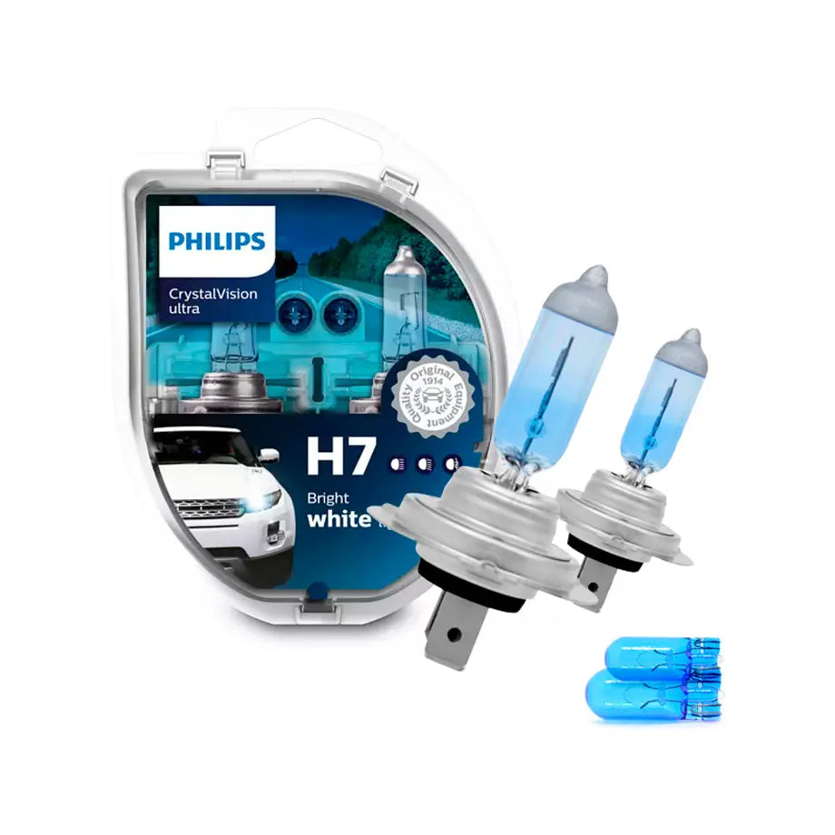 Philips H7 Headlight Bulbs 2x Philips H7 Ultra Crystal Vision Bulbs ...
